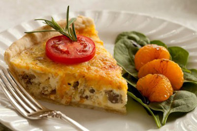 Recipe: Apple Sausage Cheddar Quiche | Think Tasty