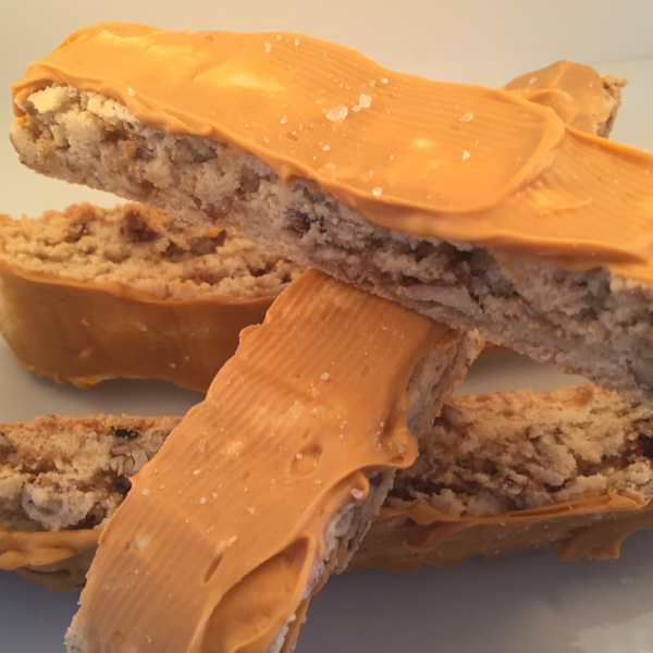 Salted Butterscotch and Pecan Biscotti | Think Tasty