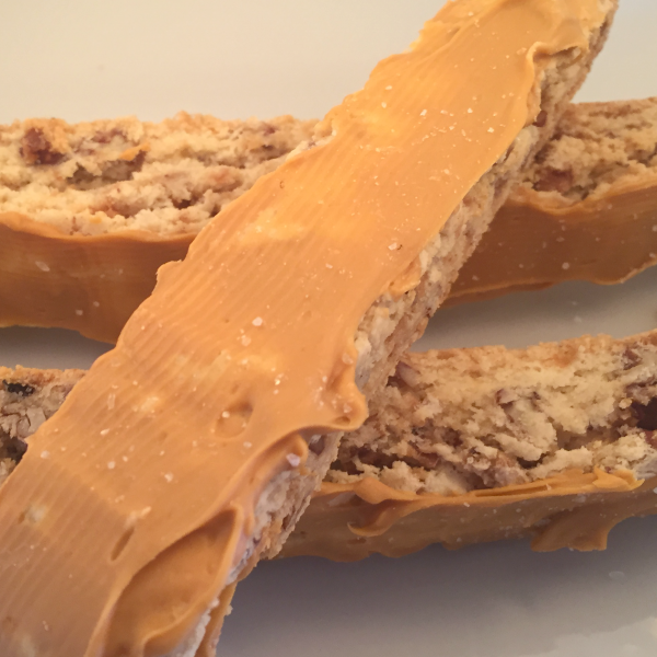 Salted Butterscotch and Pecan Biscotti | Think Tasty