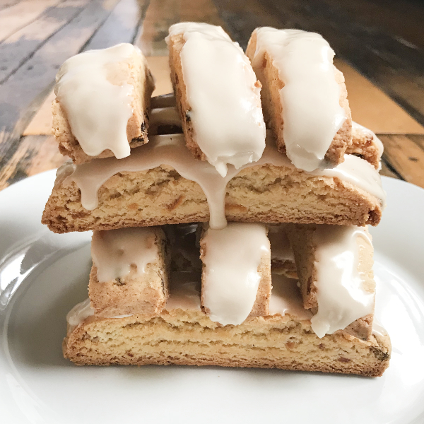 Vanilla Frosted Apricot Biscotti | Think Tasty