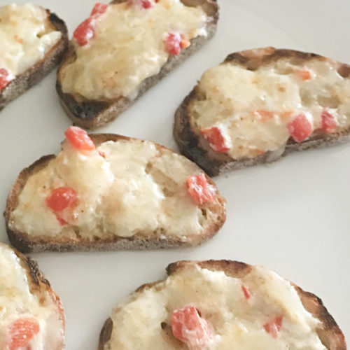 Pimento Cheese Toasts | Think Tasty